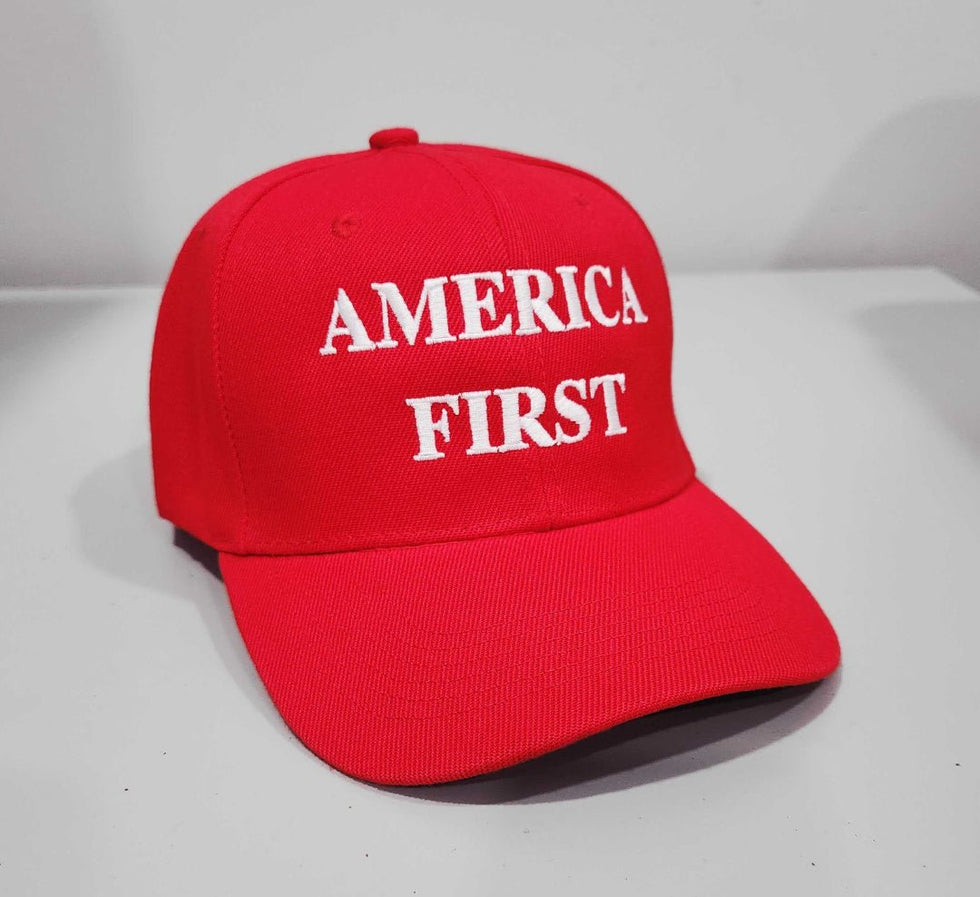 America First Custom Embroidered Hat (Red) – PatriotDepot.com