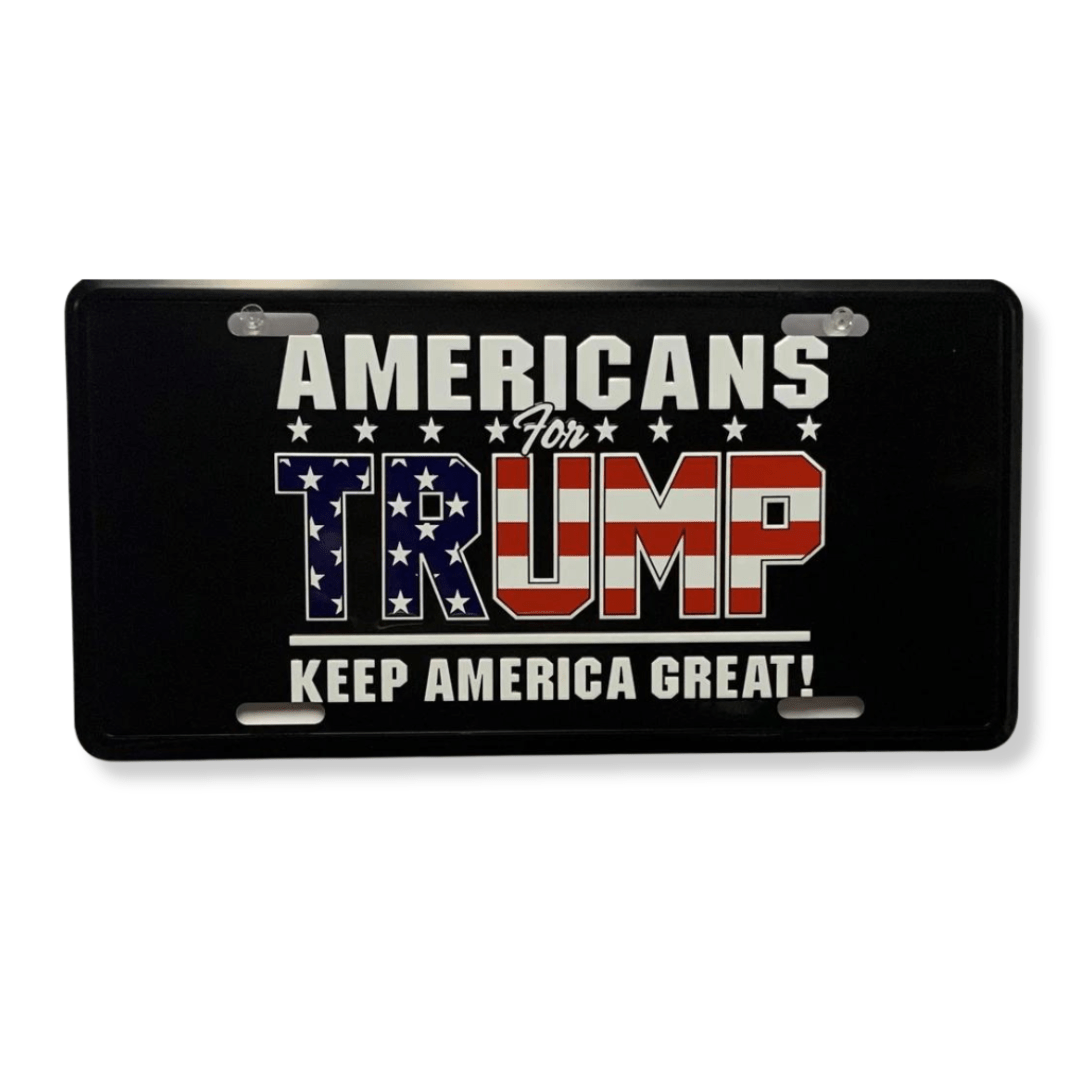 Americans For Trump Embossed License Plate – PatriotDepot.com