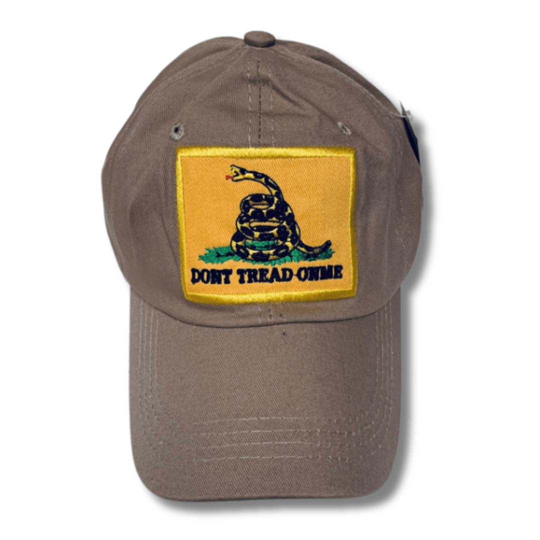 Gadsden "Don't Tread on Me" Patch Washed Khaki Cap – PatriotDepot.com