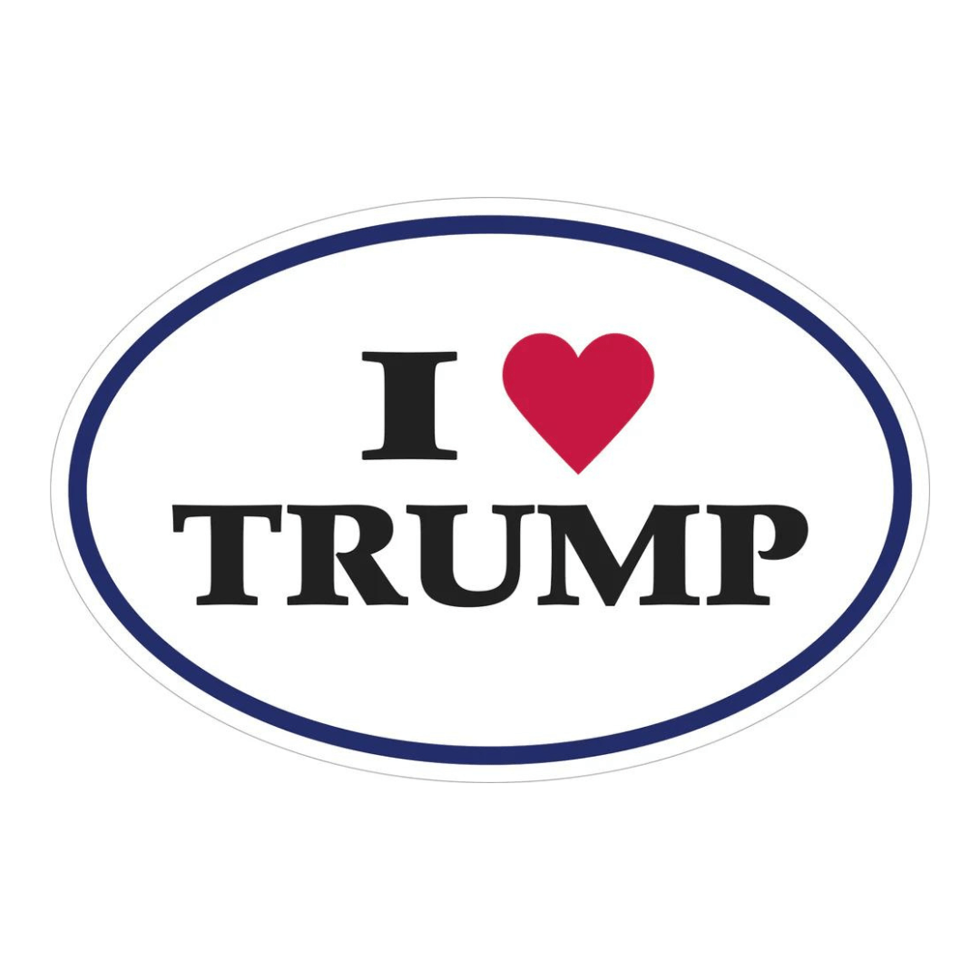 I Love Trump Bumper Sticker (Oval) – PatriotDepot.com