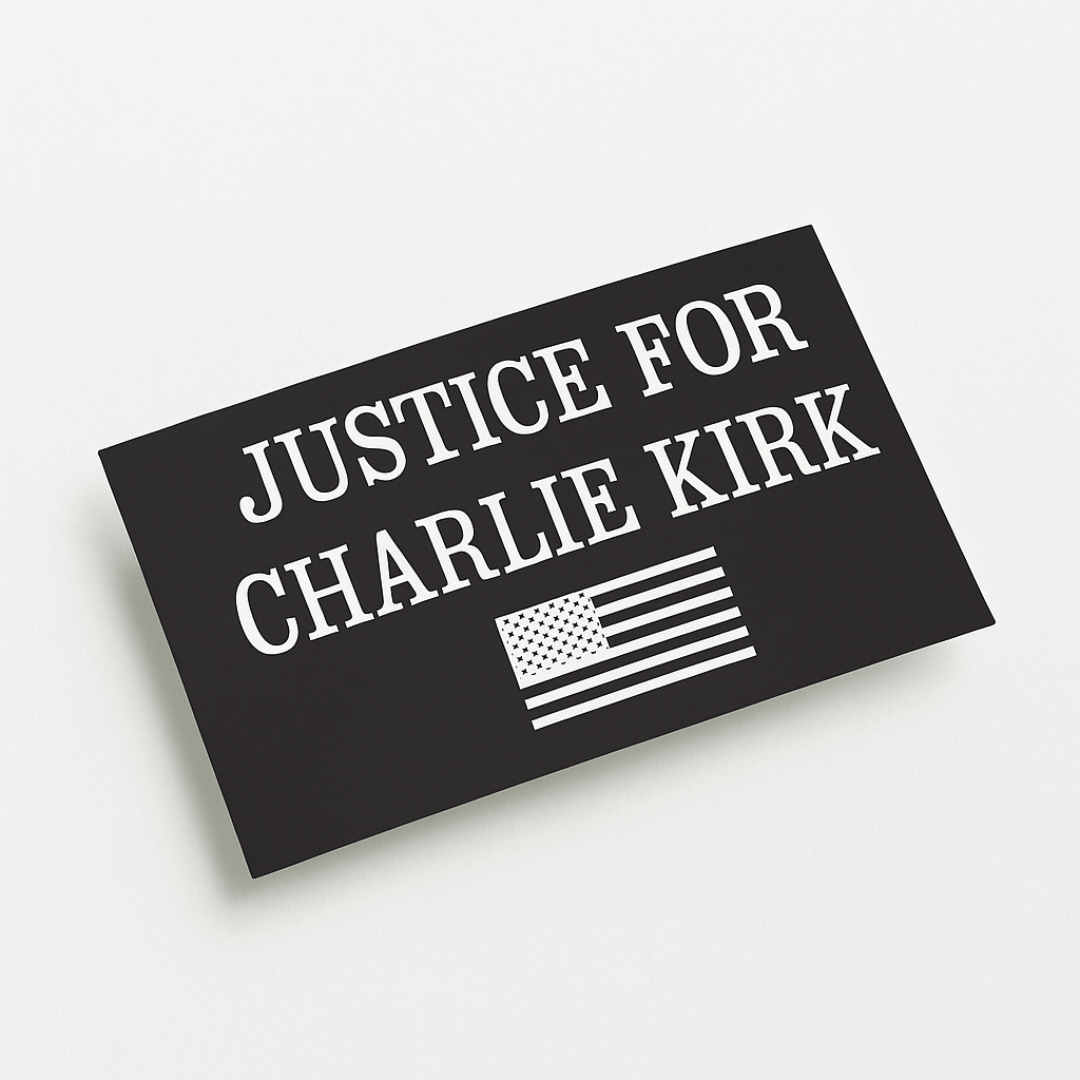 Justice for Charlie Kirk Bumper Sticker – PatriotDepot.com