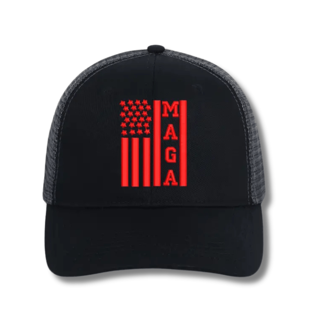 MAGA Red USA Trucker-Style Embroidered Hat – PatriotDepot.com