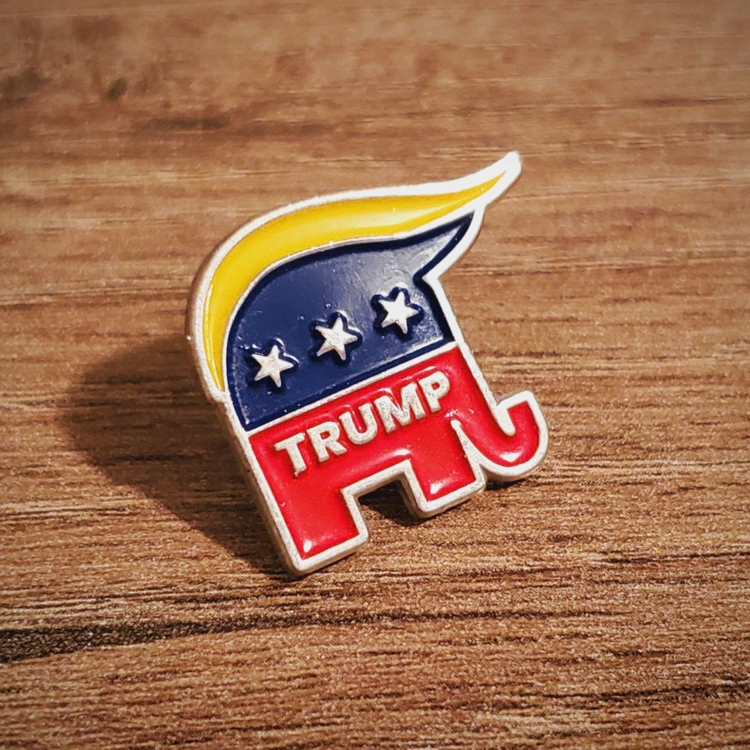 Trump Elephant Enamel Pin (Gold Plated) – PatriotDepot.com
